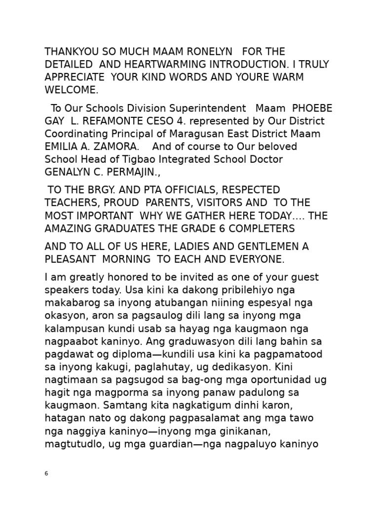 GUEST SPEAKER SPEECH | PDF