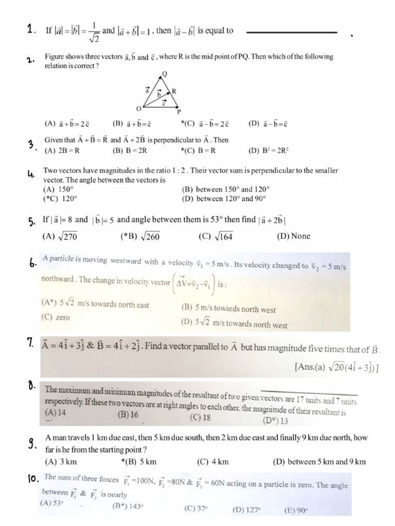 04 Vectors (Nurture Revision) | PDF