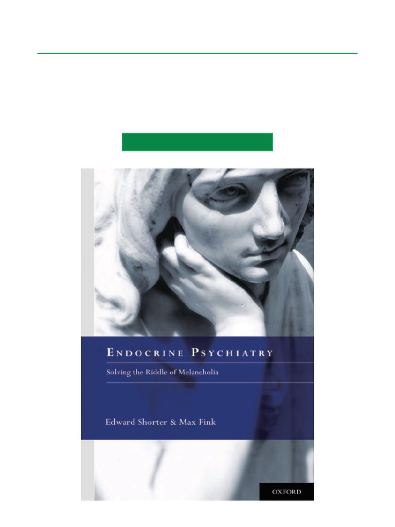 Endocrine Psychiatry: Melancholia Explained | PDF