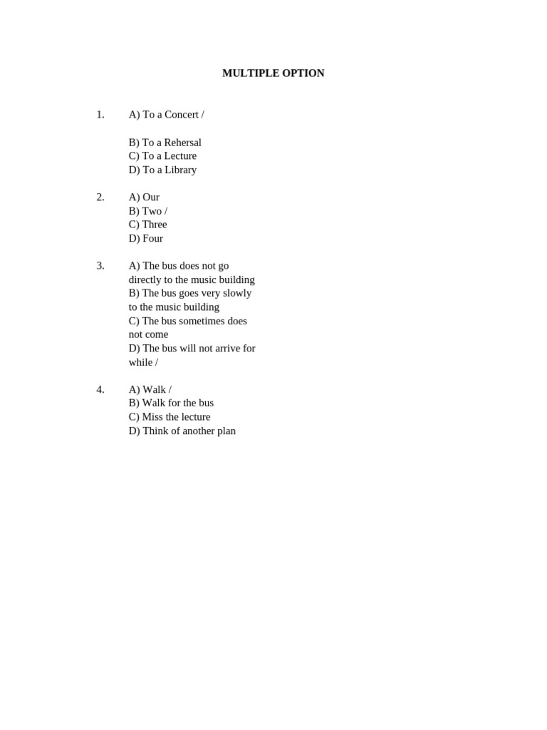 Multiple Option | PDF