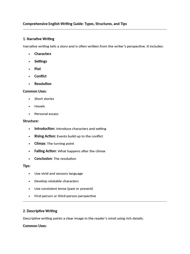 Comprehensive English Writing Guide | PDF | Writing | Linguistics