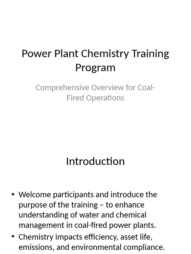 Power Plant Chemistry Training Overview | PDF | Chemistry | Physical ...