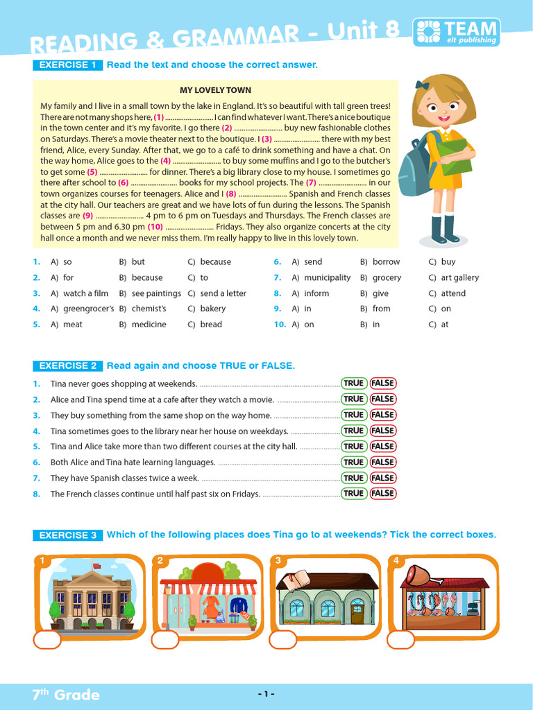 7th Grade English Unit 8 Exercises | PDF