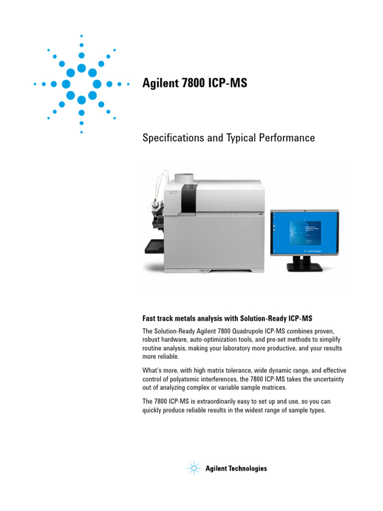 Agilent 7800 - Icp-Ms - Typical - Performance - Specs | PDF ...