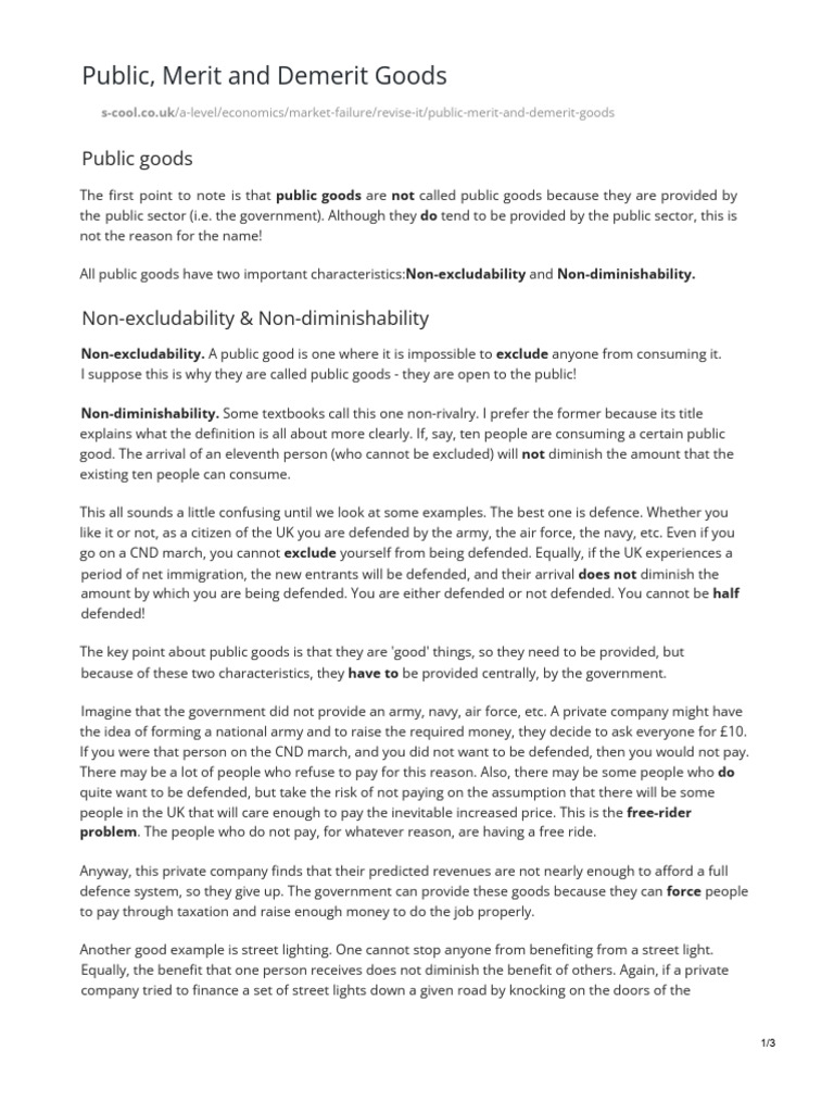 Understanding Public, Merit, and Demerit Goods | PDF | Pension | Taxes