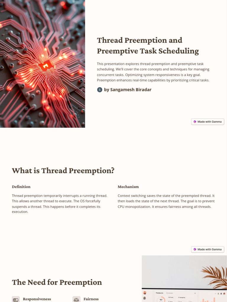 Thread Preemption and Preemptive Task Scheduling | PDF | Scheduling (Computing) | Thread (Computing)