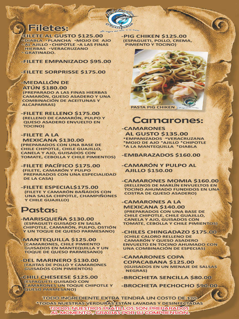 Menu - Del Pacifico - 2019 - 2 - Completo - MB | PDF