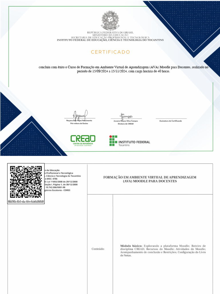 Curso Moodle para Professores Módulo Inicial-Clique Aqui para Gerar Seu Certificado 0 | PDF