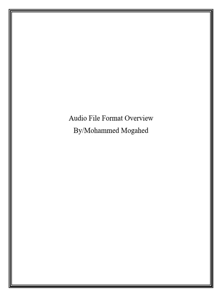 Audio File Format Overview | PDF | Data Compression | Codec