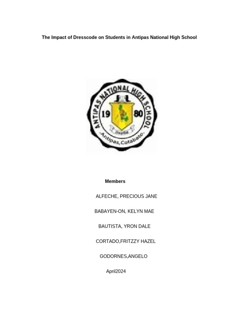 Dress Code Impact at Antipas High School | PDF | Policy | Identity ...
