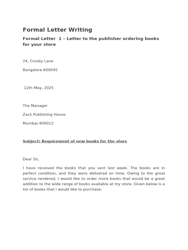 Formal Letter Writing Guide 2025 | PDF