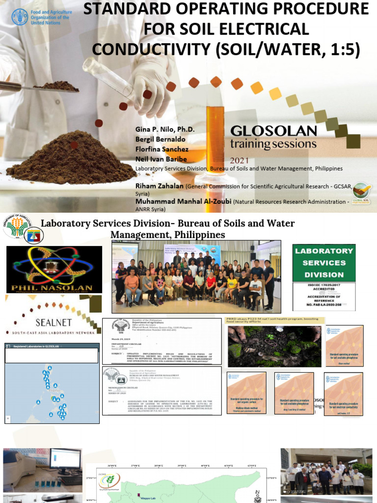 Final GLOSOLAN Training Soil EC Soil 1 5 Modified 2.0 1 | PDF | Soil | Electrical Resistivity ...
