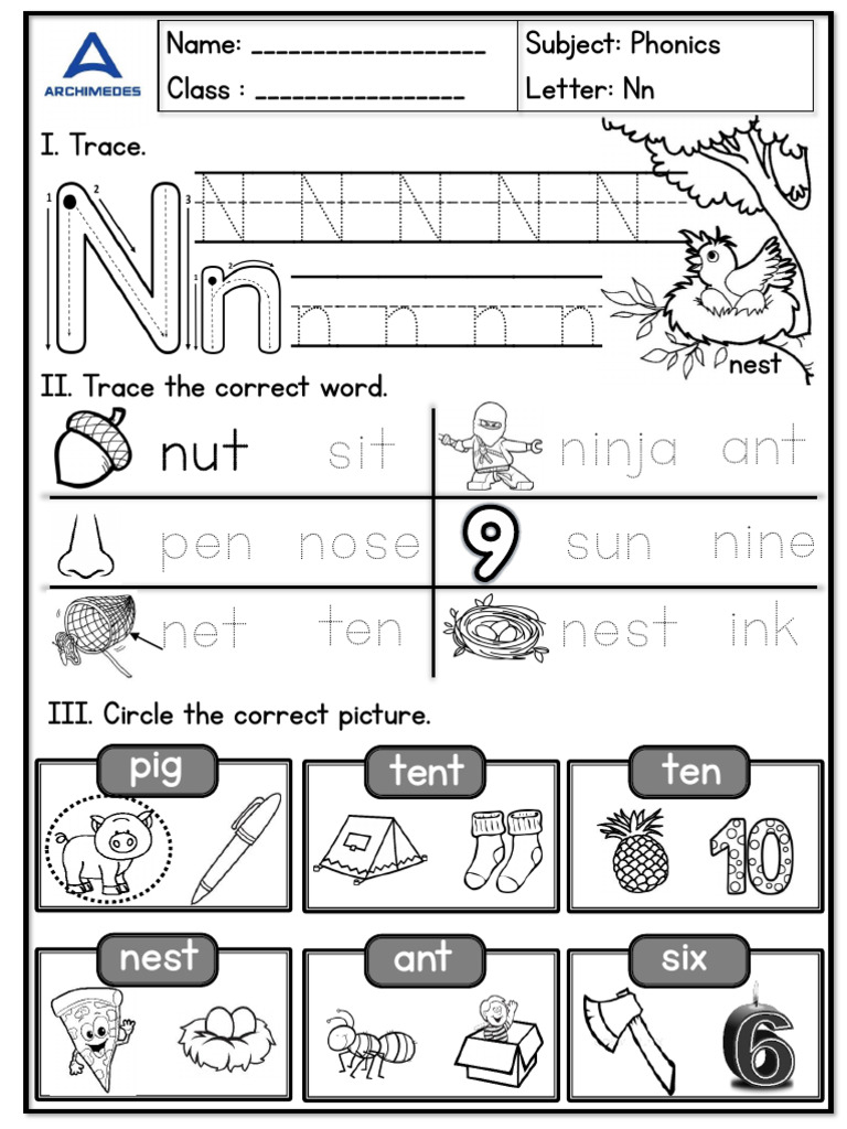 Week 7 Phonics Letter NN | PDF