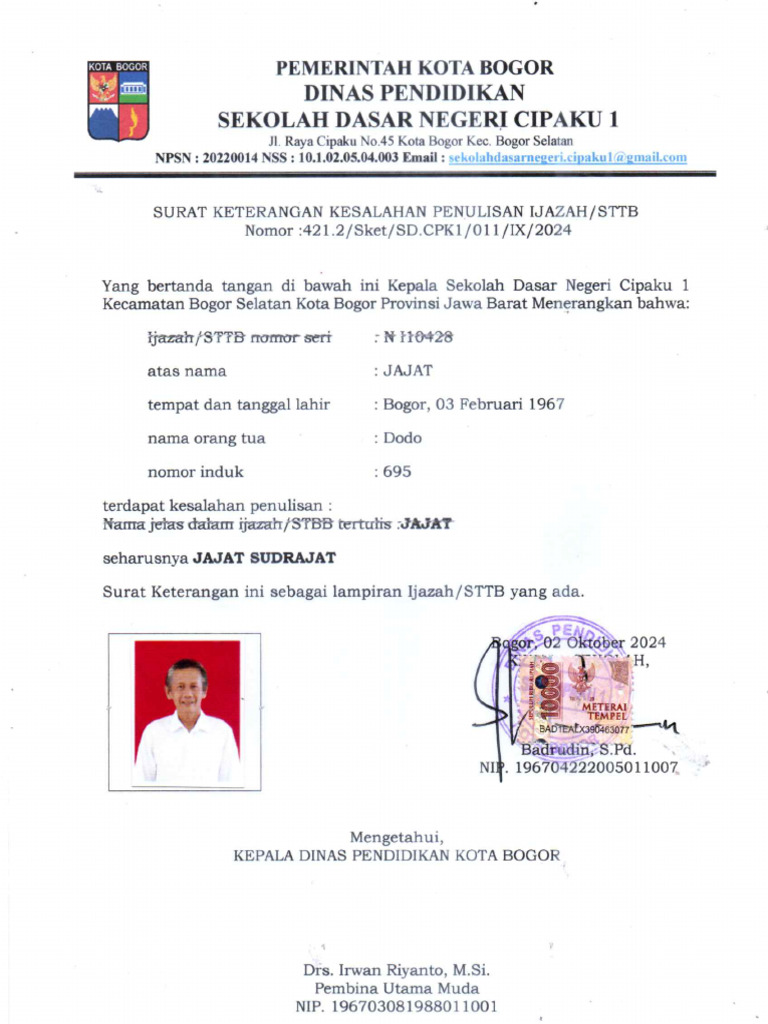 Ijazah JAJAT SUDRAJAT | PDF