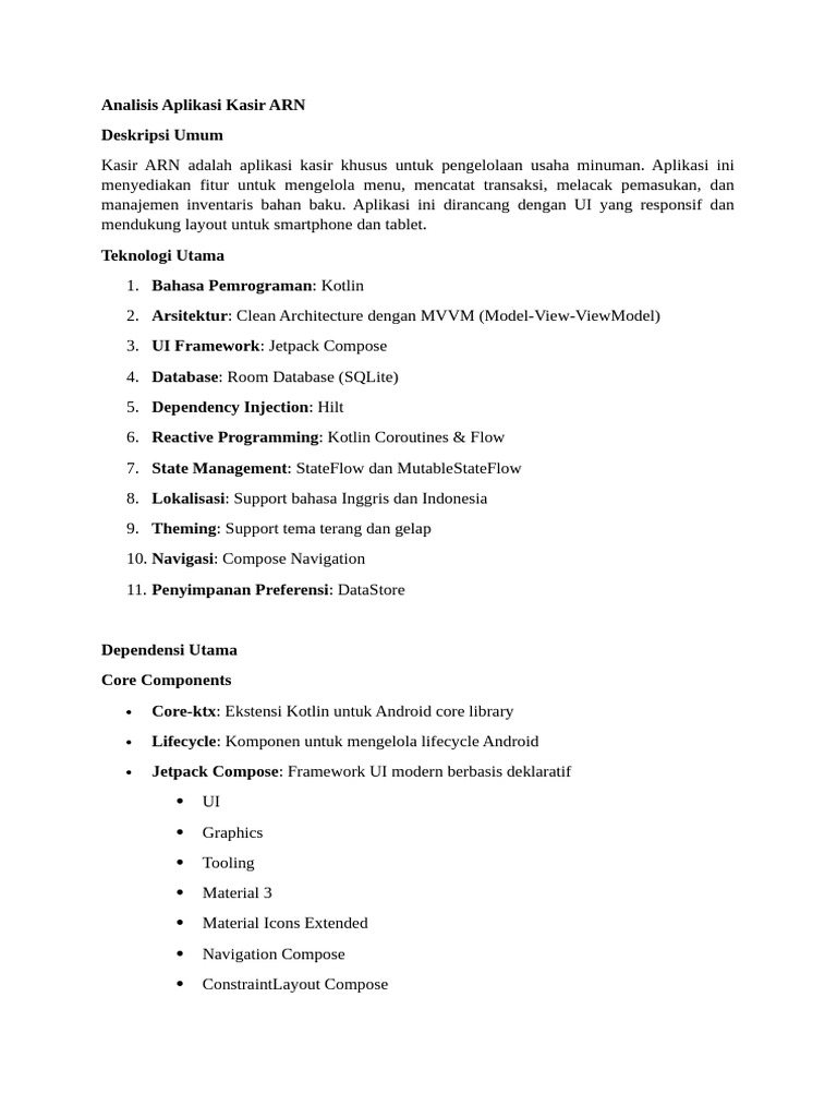 Analisis Aplikasi Kasir ARN | PDF