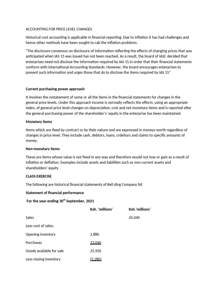 Accounting for Price Level Changes | PDF | Dividend | Financial Accounting