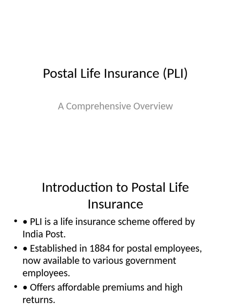 Postal Life Insurance Presentation | PDF