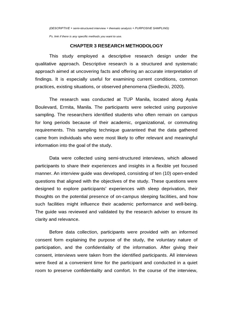 Version 2-Chapter 3 Draft Purposive+structured INTERVIEW | PDF ...