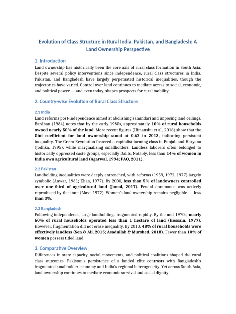 Rural Class Structure Assignment With Pretty Flowmap | PDF | Economic ...