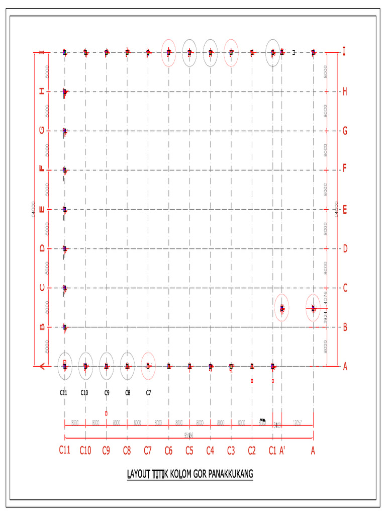 #Layout Titik Kolom GOR Mall Panakkukang | PDF
