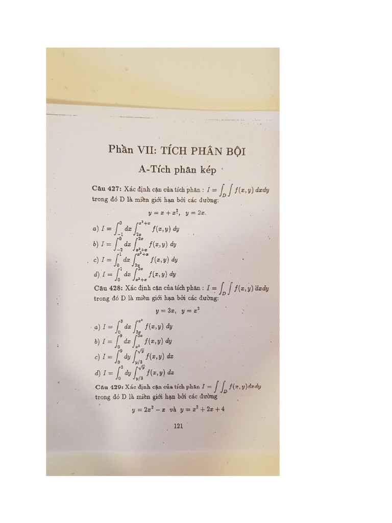 Bai Tap Tich Phan Hai Lop | PDF