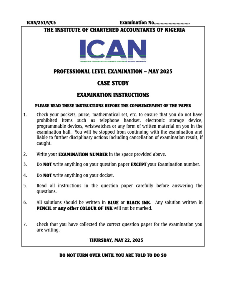 ICAN May 2025 Case - Study Preseen | PDF | Cost Of Living | Inflation