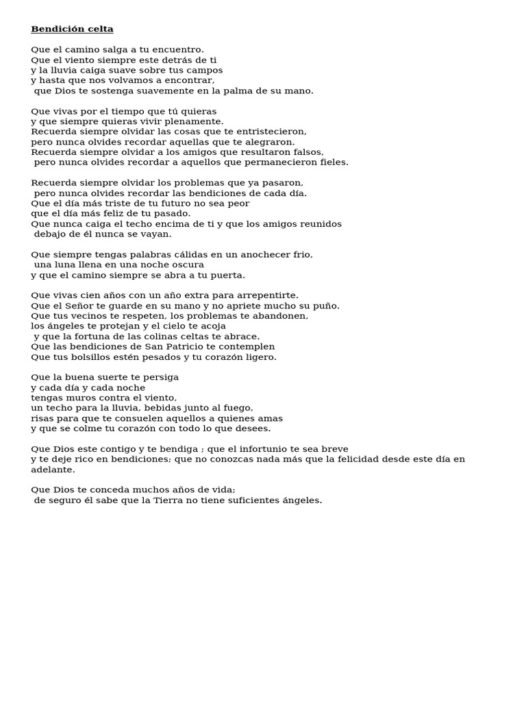 Bendición Celta Completa y Significativa | PDF