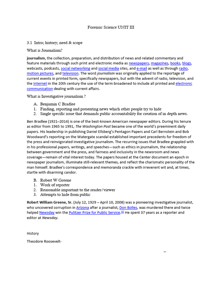 Investigative Journalism - III | PDF | Muckraker | Journalism