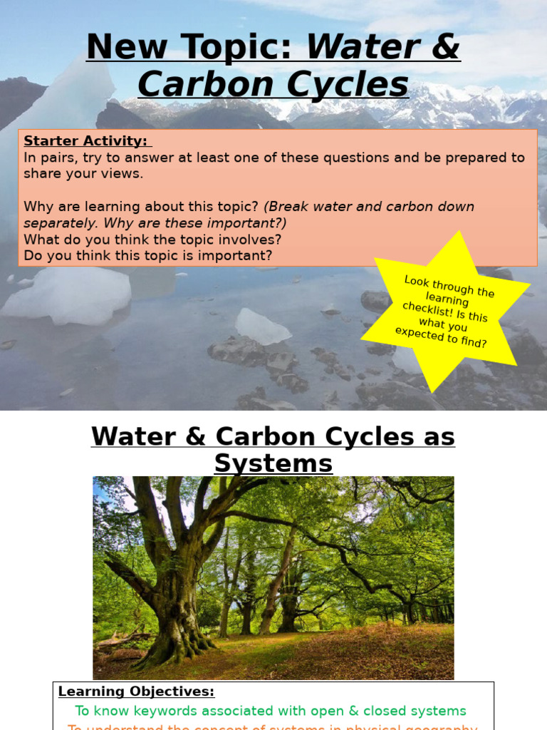 Lesson 1 Water and Carbon | PDF | Water | Carbon Cycle