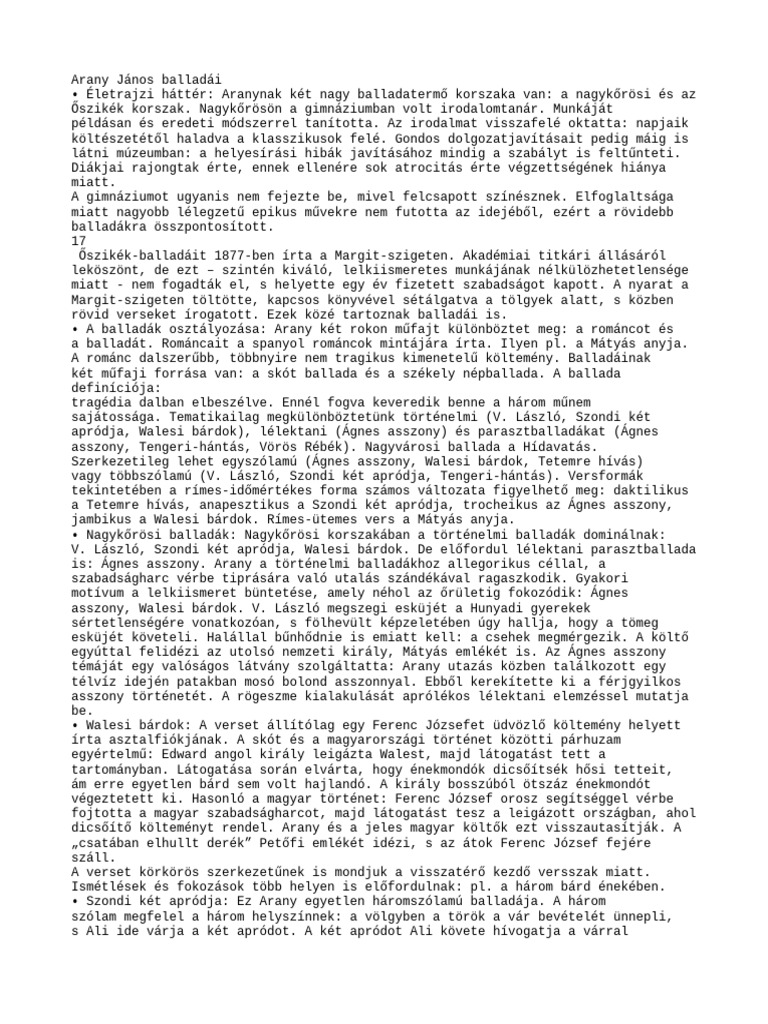 Arany Balladák | PDF