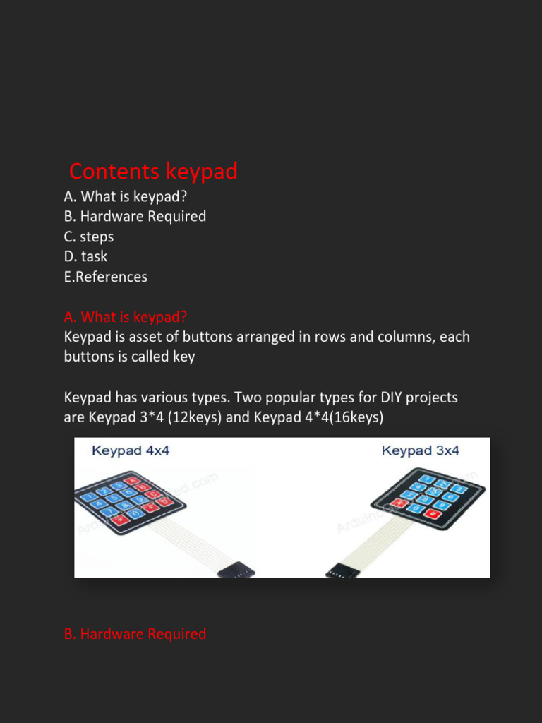 Section Keypad | PDF
