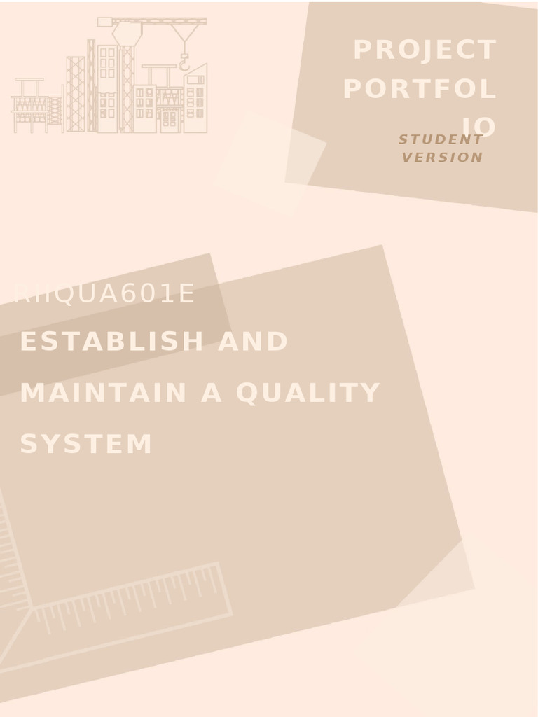RIIQUA601E Project Portfolio | PDF | Quality Management System | Evaluation