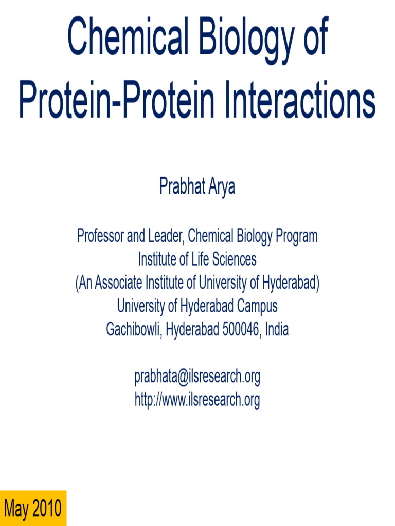 Chemical Biology of Protein-Protein Interactions | PDF | Protein–Protein Interaction | Proteins
