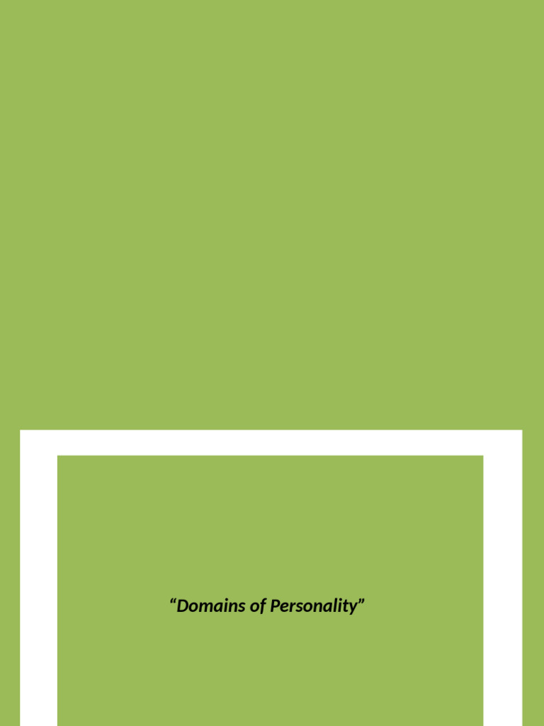 Domains of Personality | PDF | Theory | Hypothesis