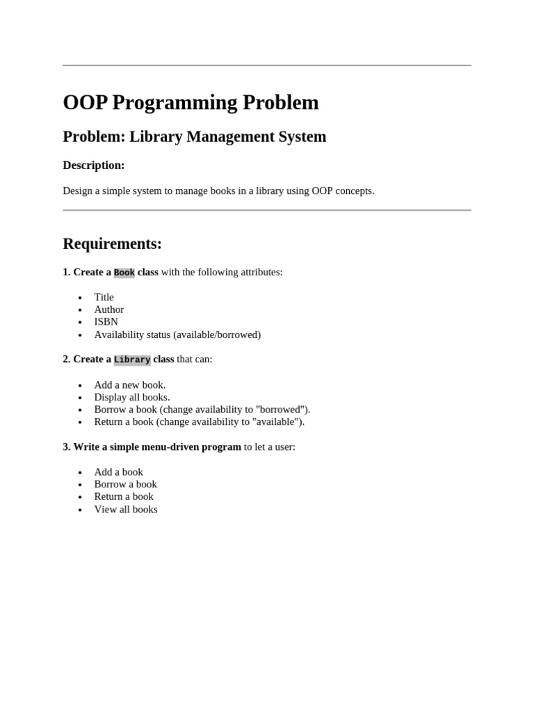 OOP Programming Problem | PDF