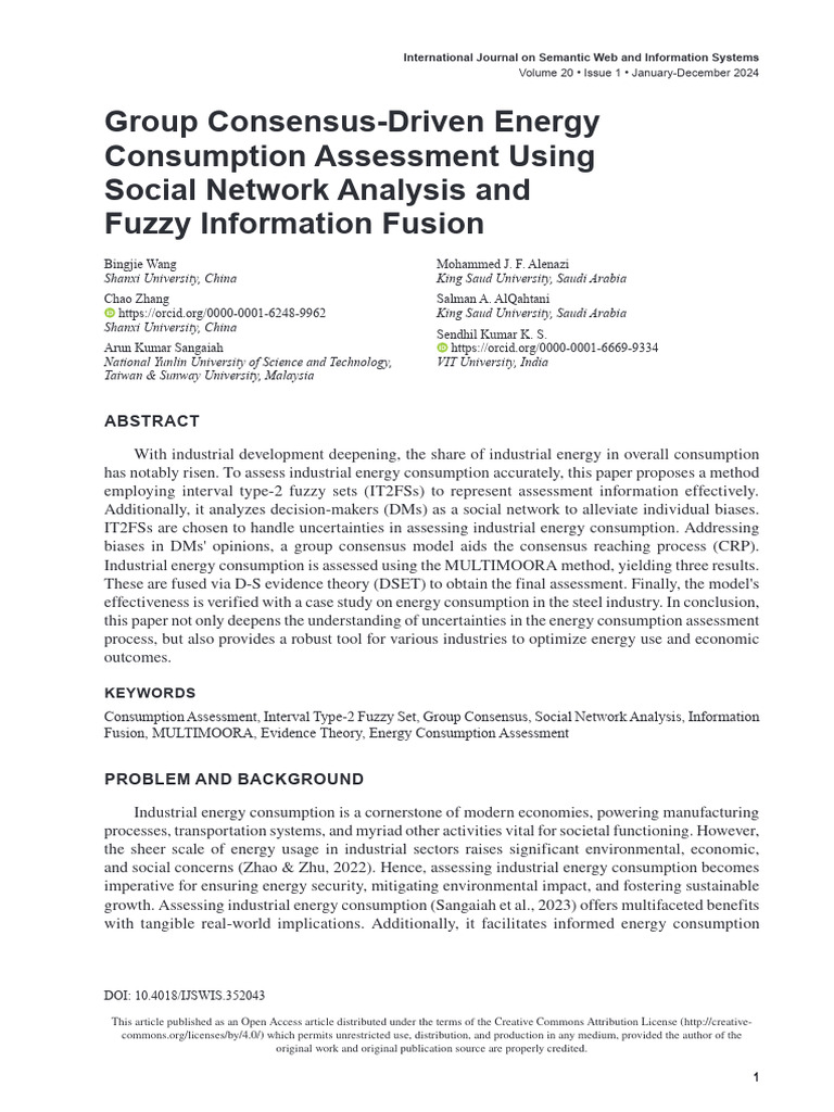 Group Consensus-Driven Energy Consumption Assessment Using Social Network Analysis and Fuzzy ...