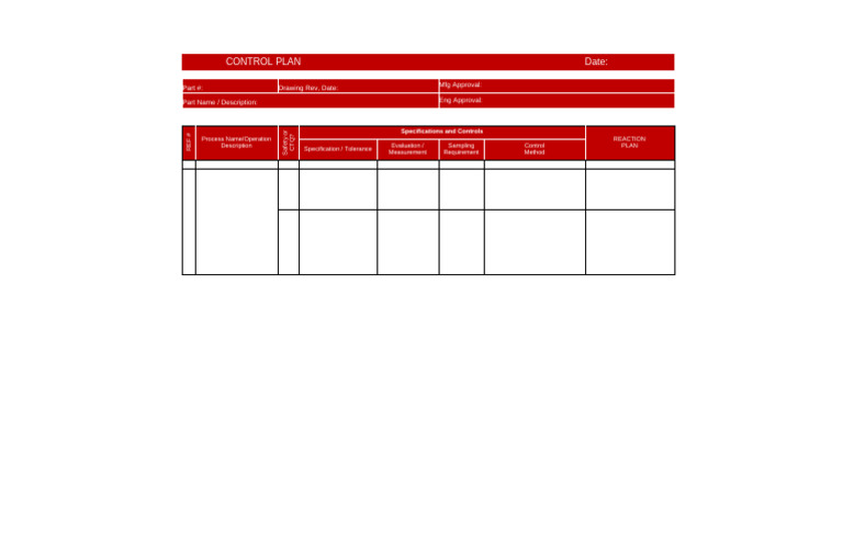 Control Plan Template | PDF