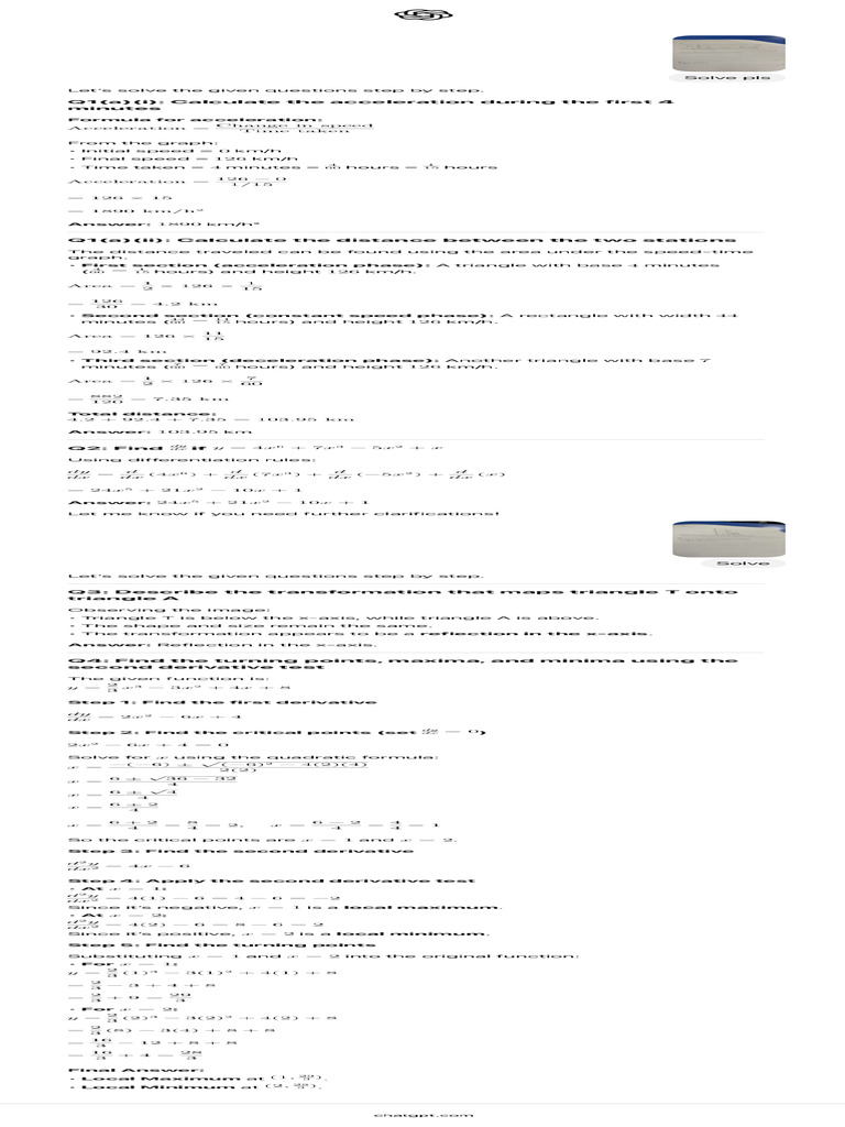 Physics and Calculus Solutions | PDF