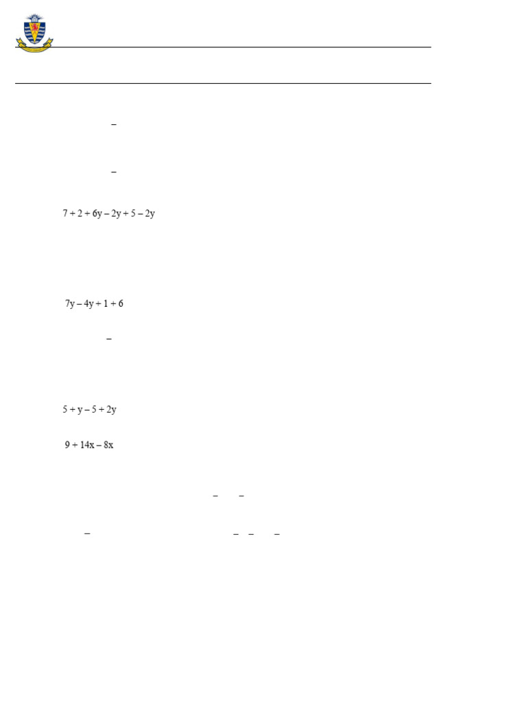 E2 Worksheet 4 (Expressions Formulae and Equations )STN | PDF