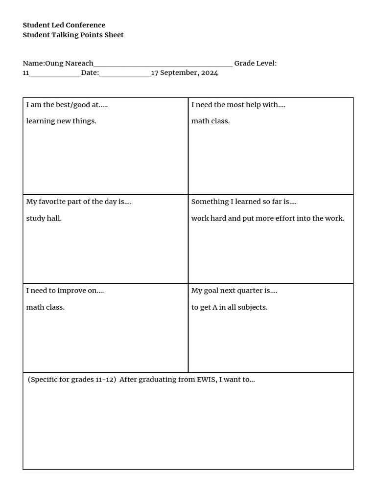 Nareach Oung - SLC Talking Points | PDF