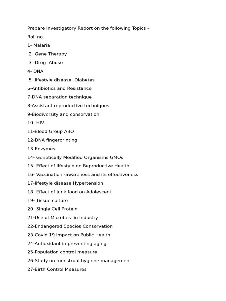 12 Topic Biology | PDF