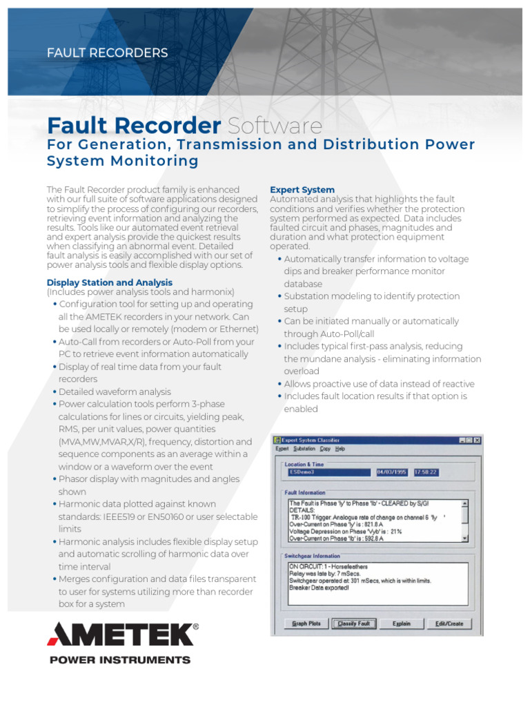 Fault Recorder Software Data Sheet | PDF | Electrical Engineering ...