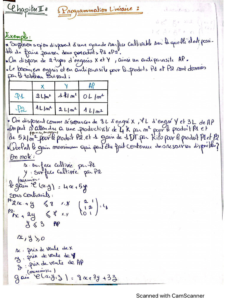 Chapitre 2 - Programmation Linéaire | PDF