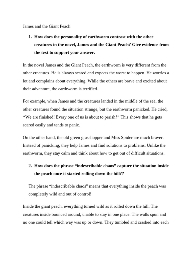 James and The Giant Peach Final Term | PDF