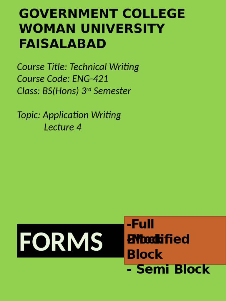 Application Writing Lecture-4 | PDF