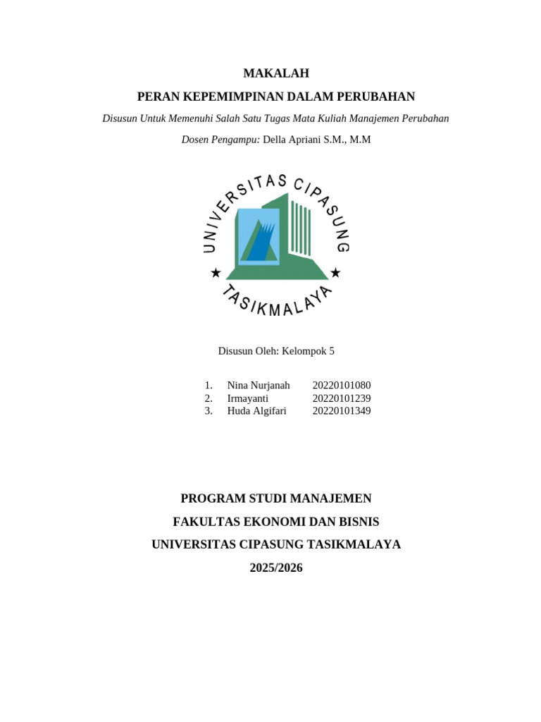 Makalah Kel 5 MJ Perubahan (AutoRecovered) | PDF