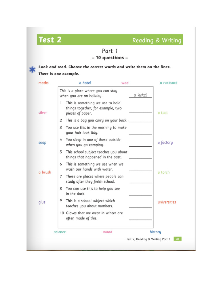 Flyers Tests Plus Test 2 | PDF