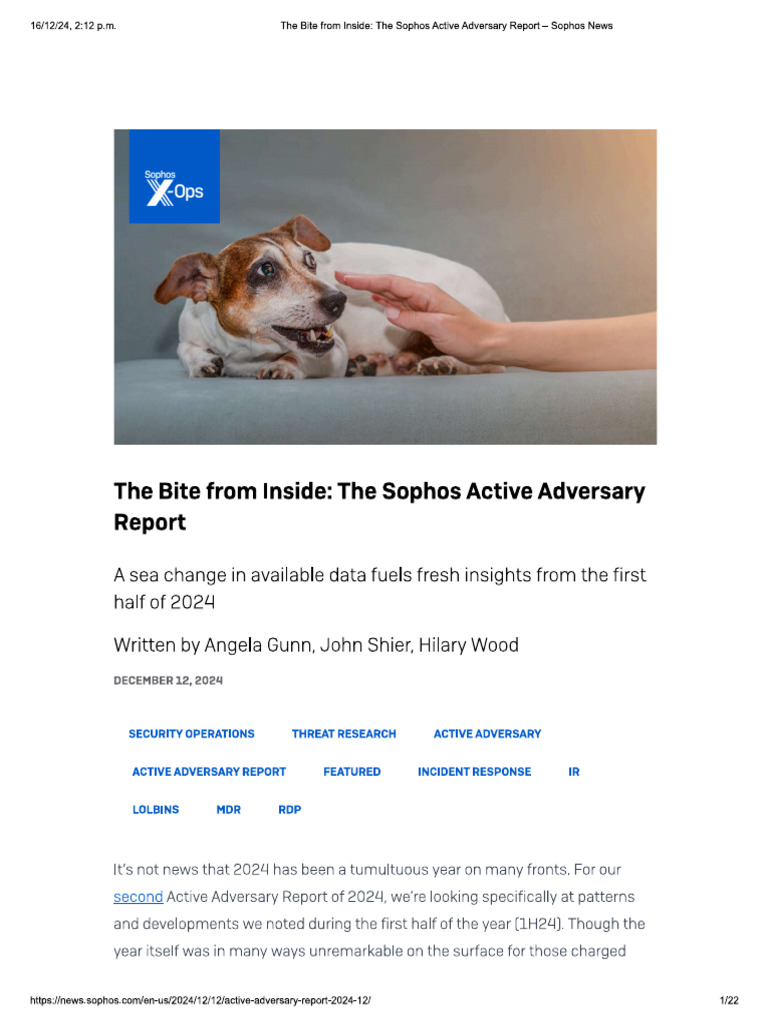 Sophos-Active-Adversary-Report-H2 Dec 2024 | PDF