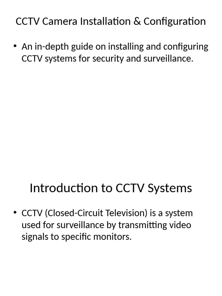 CCTV Installation and Configuration Guide | PDF | Digital Video ...