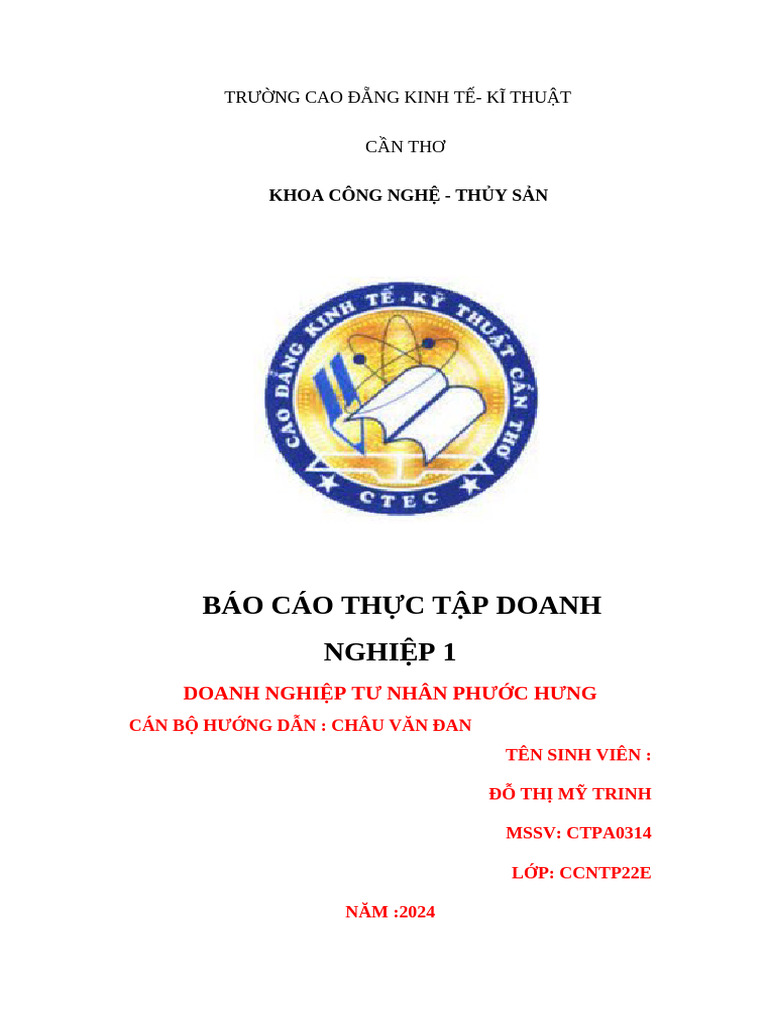 Bao Cao Do Thi My Trinh (1) .Docxx - Docxnnn | PDF
